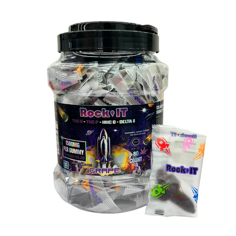 Rock It Gummies ThcB+ThcP+D8 1500mg Jar 80ct – Impulse Distributors